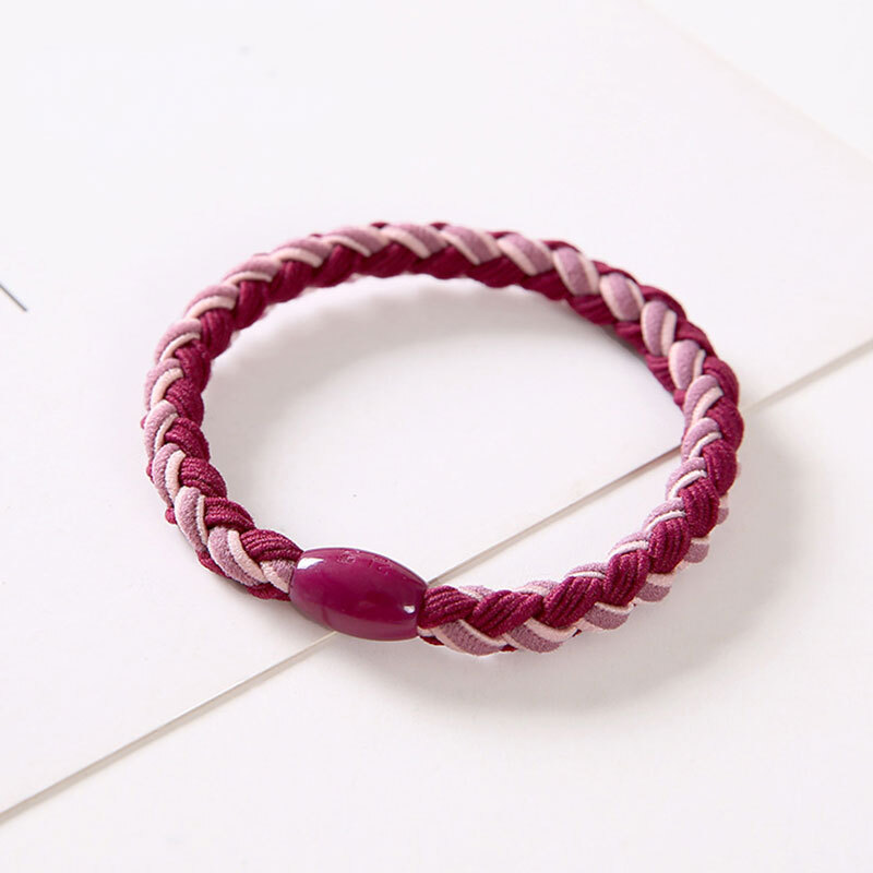 Bands Weave Hair Rubber Hair Rope Braid Elastic Two-Color Hair Ring ...