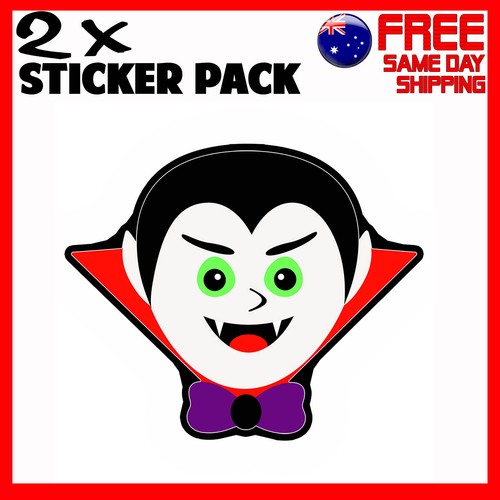 2 x Stickers - Vampire Halloween Cartoon - Car Bumper Funny Novelty ...