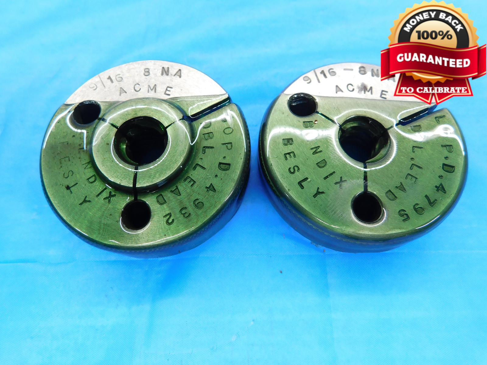 9/16 8 NA ACME DOUBLE LEAD THREAD RING GAGES .5625 GO NO GO PD'S ...