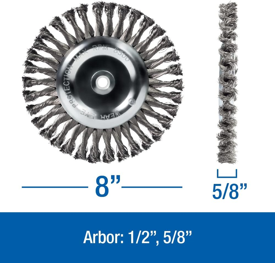 Mercer Industries 184020 - 8 x 5/8 x 1/2 5/8 Knot Wire Wheel .014 ...