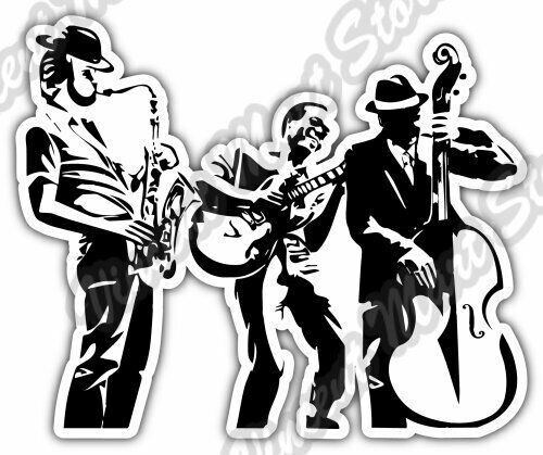 Jazz Band Blues Swing Bebop Music Car Bumper Window Vinyl Sticker Decal ...