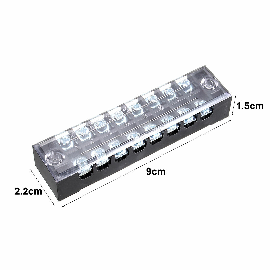 10 Pcs Dual Row 8P Covered Screw Terminal Block Strip Connector 600V ...