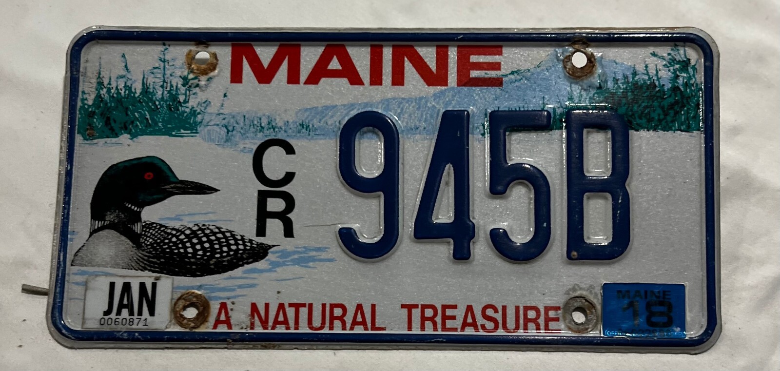 LICENSE PLATE MAINE OPTIONAL LOON 945B | eBay