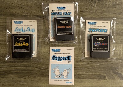 Vintage Lot Of Coleco Vision Game Cartridges LadyBug, Mouse Trap, Turbo ...