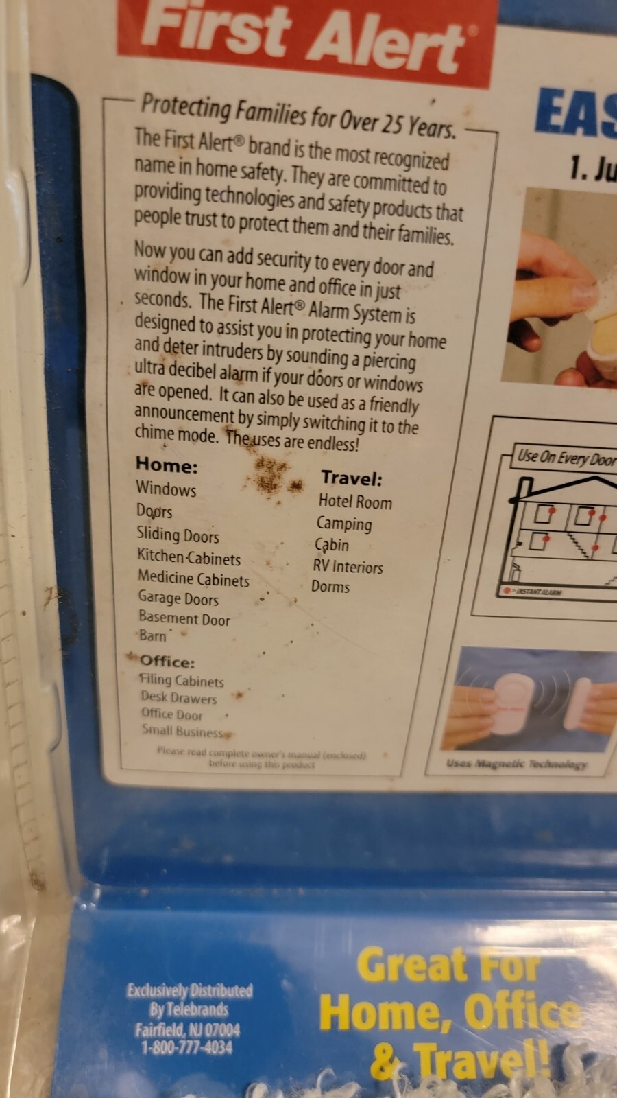 First Alert Instantly Alarm 4 Windows or Doors Peel & Stick security ...