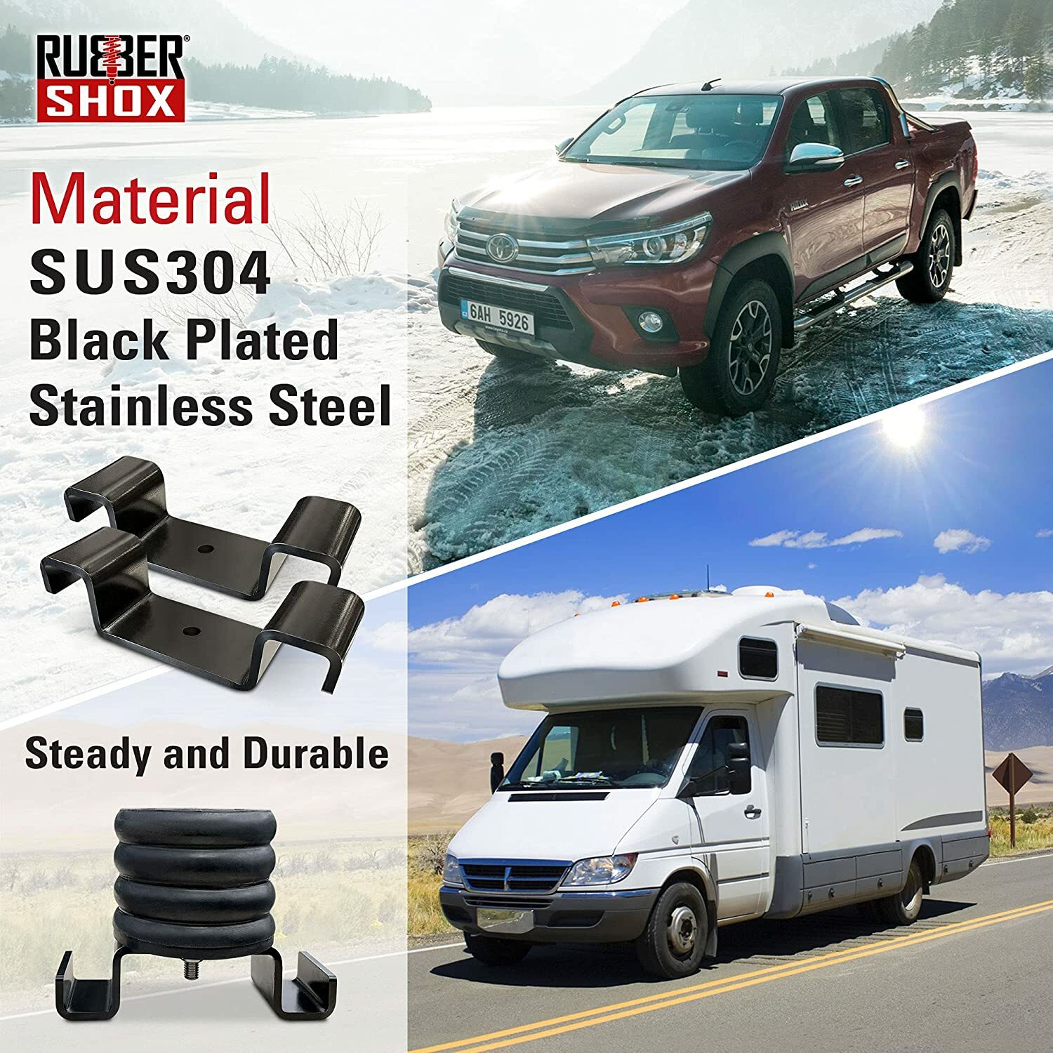 Modular Universal Natural Rubber Bump Stop Clamp Type Adapter for Truck ...