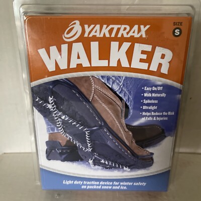 Yaktrax Walker Spikeless Traction Ice Snow Size S Women's 6.5-10 Men's ...
