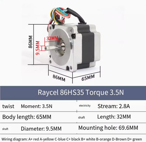 NEMA34 3.5NM Stepper Motor CNC 2-phase 8-wire 2.8A 86HS35 Engraving Machine New | eBay