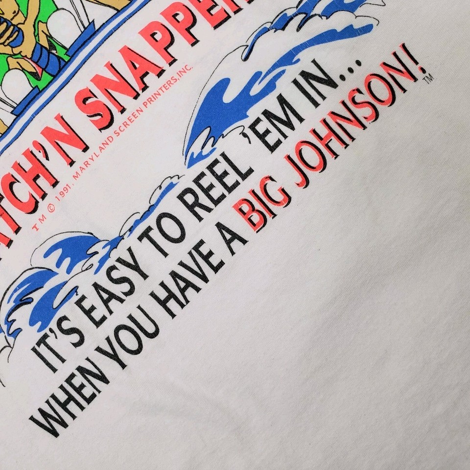 Vintage 1991 Big Johnson Fishing Rods Shirt Single Stitch Funny Humor ...