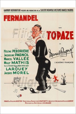 TOPAZE FILM FERNANDEL Rmns - POSTER HQ 45x60cm d'une AFFICHE CINéMA | eBay