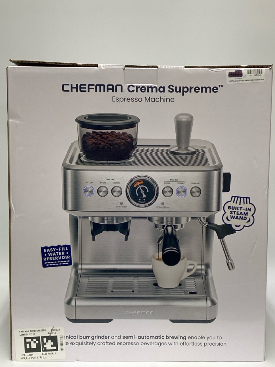 NEW OPEN BOX CHEFMAN Crema Supreme Semi-Automatic Espresso Machine R ...