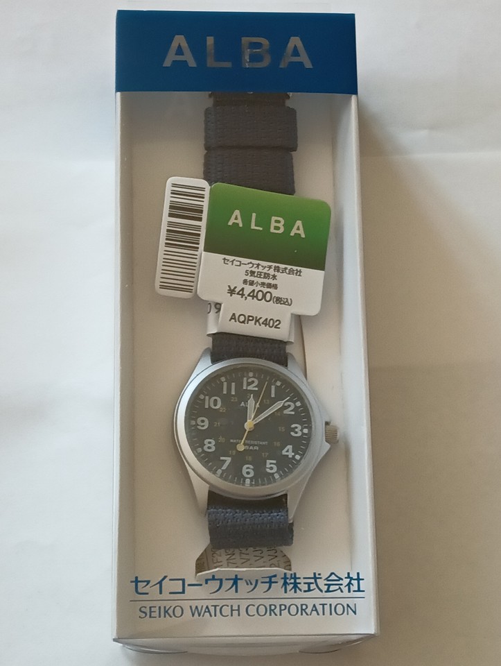 SEIKO ALBA AQPK402 Military Field Watch Quarts Blue | eBay