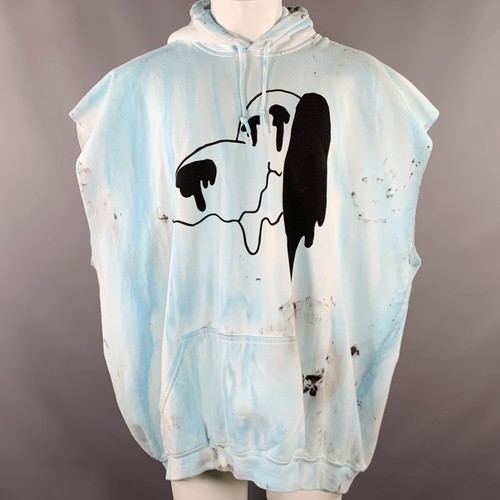 WESTFALL One Size Melting Snoopy Blue Dyed Cotton Blend Hoodie ...