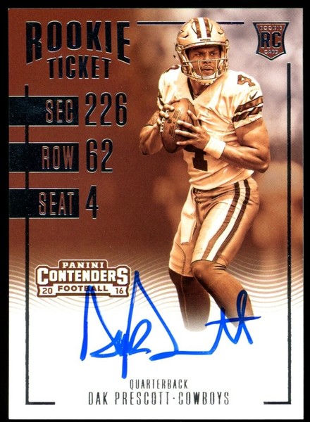 2016 Panini Contenders - Rookie Ticket RPS Sepia #307 Dak Prescott (AU ...
