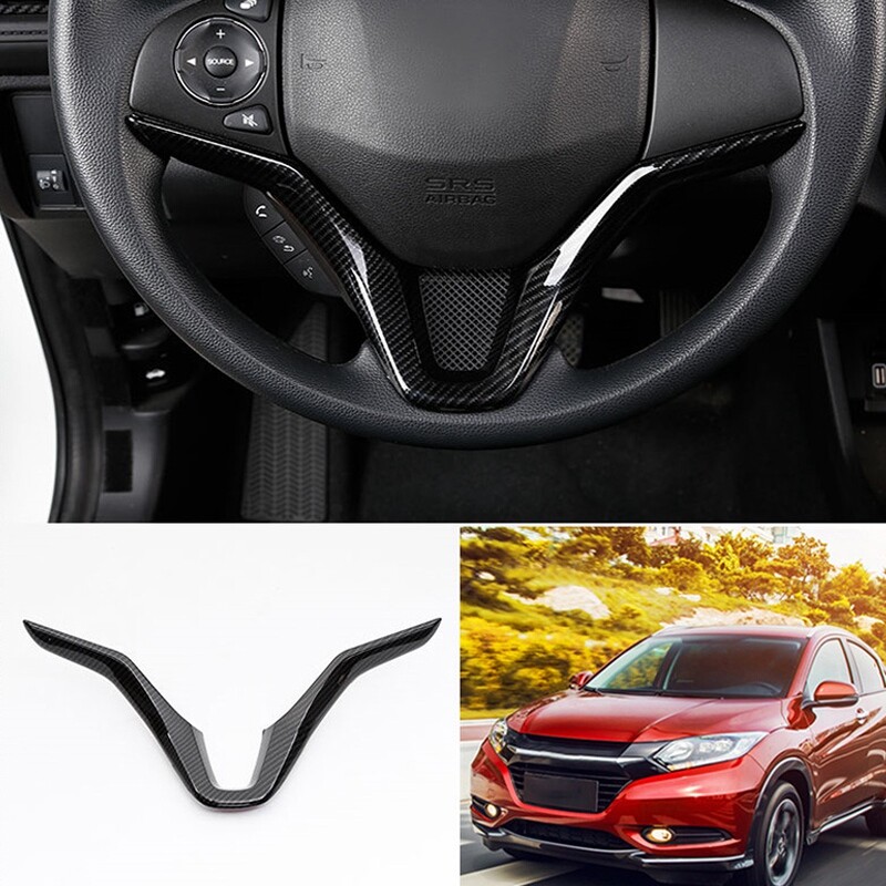 for -V VEZEL 2014-2020 Car Carbon Fiber Steering Wheel Panel Cover5978 ...