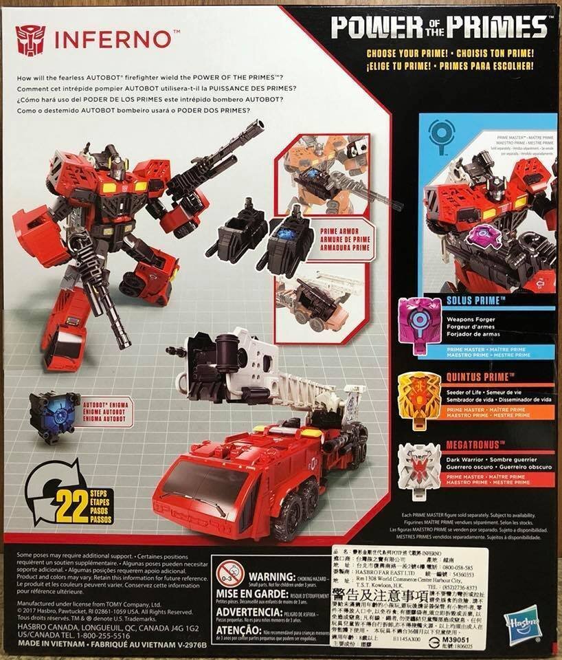 Hasbro Transformers POTP Power of the Primes Voyager Class Inferno ...