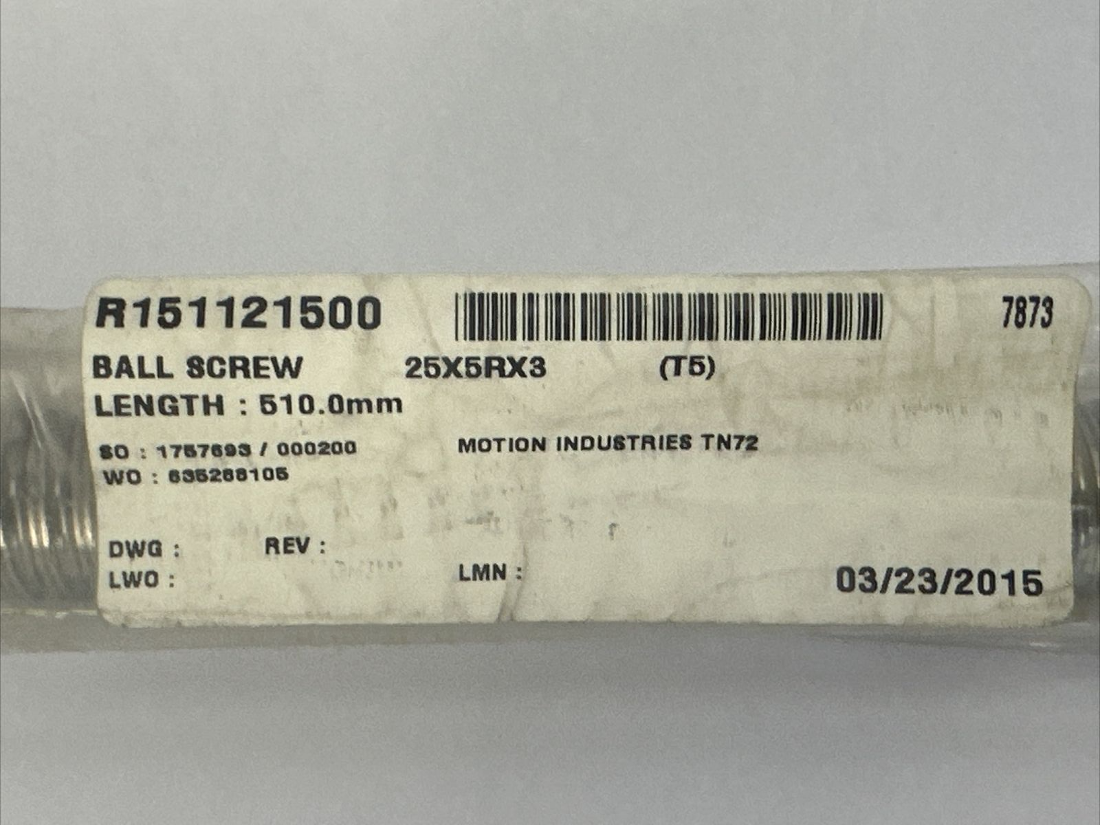 REXROTH R151121500 BALL SCREW 25X5RX3 | eBay