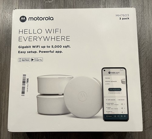 Motorola MH7603 | WiFi 6 Router + Intelligent Mesh System | 3-Pack ...