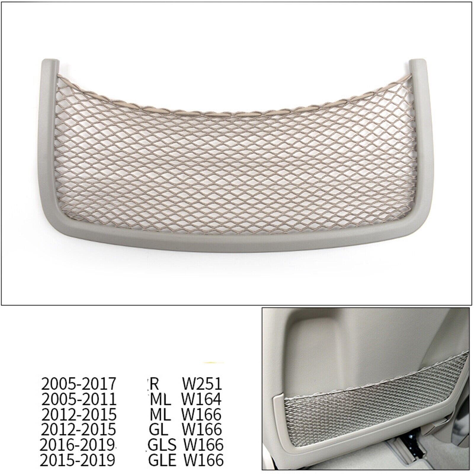 1x Front Seat Back Storage Pocket Net For Mercedes Benz W166 W251 W164 ...