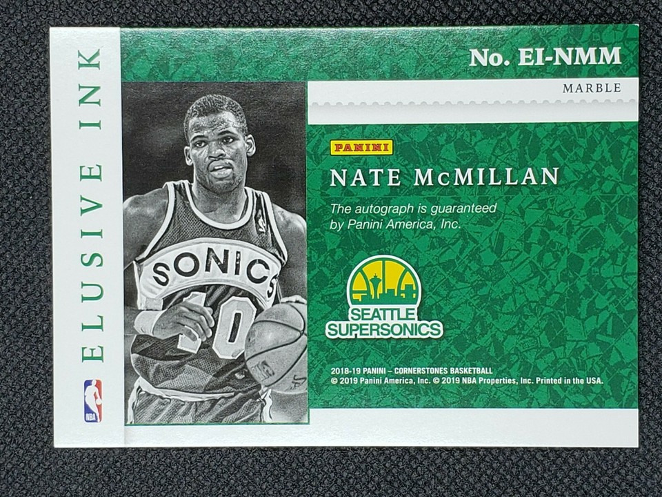 NATE McMILLAN 2018-19 Panini Cornerstones Elusive Ink MARBLE AUTO SP ...