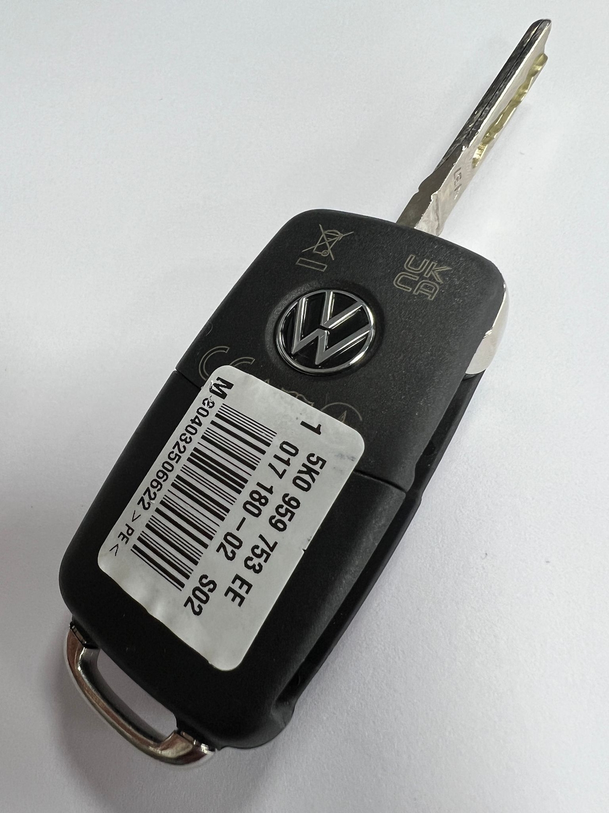 VOLKSWAGEN 3 BUTTON REMOTE FLIP KEY FOB GOLF POLO ETC TESTED. 5K0 837 ...