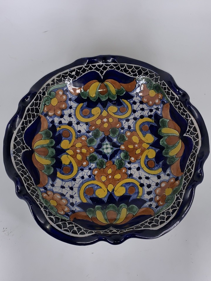 Talavera Mexican Pottery La Corona Tiax Mex. Serving Dish Wall Art Hand ...