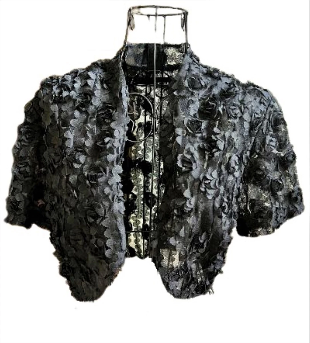 Black Polyester Shrug