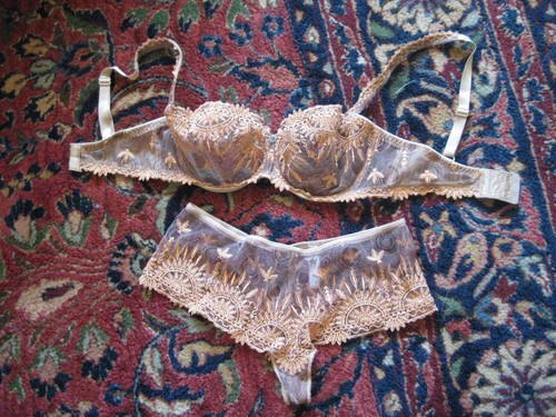 Chantelle France "Africa" Embroidered Mesh 2-PC Underwire Bra 32D ...