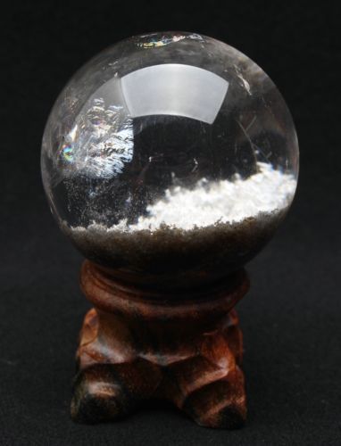 42mm Natural Clear Phantom Crystal Ball SPHERE Quartz Specimen+w ...
