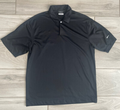 Nike Collar Shirt Mens Size Medium Black Dri Fit Golf Short Sleeve | eBay