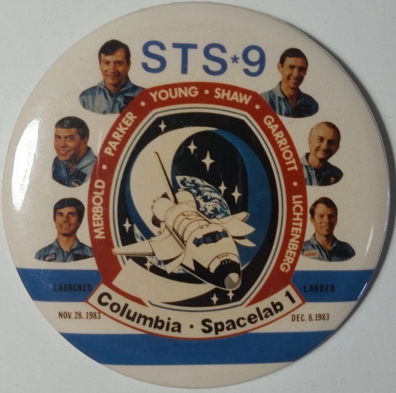 December 8, 1983 Vintage NASA STS-9 Columbia -Spacelab 1 Button Pin | eBay
