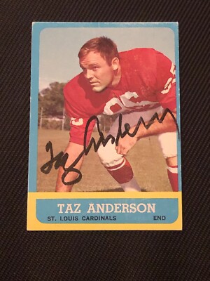 TAZ ANDERSON 1963 TOPPS SIGNED AUTOGRAPHED CARD #151 ST. LOUIS ...