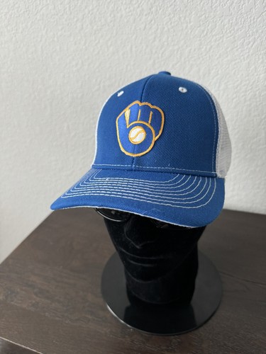 Milwaukee Brewers Retro Classic Logo Trucker SnapBack Baseball Hat Cap ...