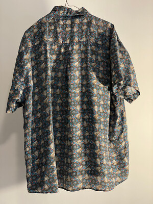 Vintage Cote de France Mens 100% SILK - Button Down Shirt- Size 2X ...