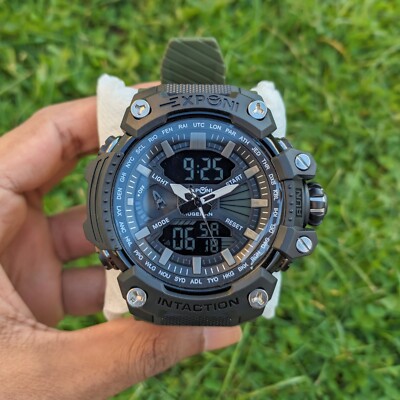 Exponi Wrist Watch Waterproof Shockproof Digital Analog G-Shock Style ...