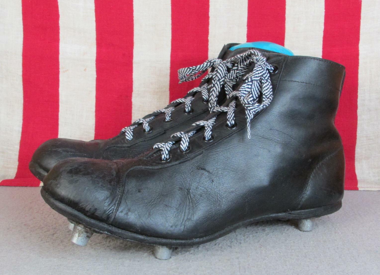 Vintage 1930s Soccer Rugby Boots Leather Football Shoes Aluminium ...