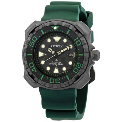 Citizen Eco-Drive Promaster Diver Green Dial Super Titanium Men's Watch ...