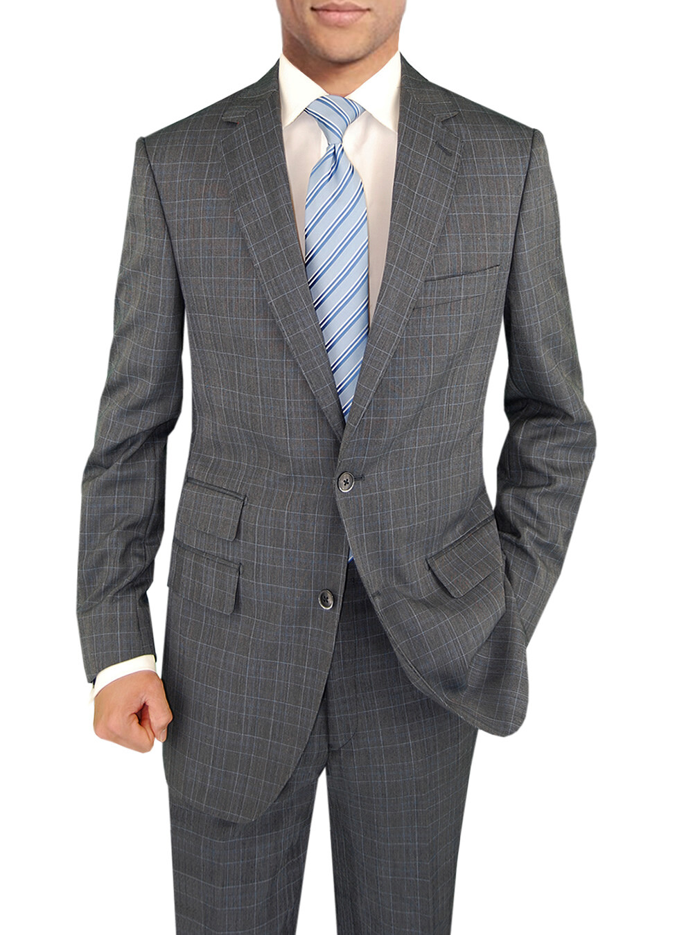 DTI BB Signature Italian Mens Vested Wool Suit 3 Piece Extra Pant Total ...