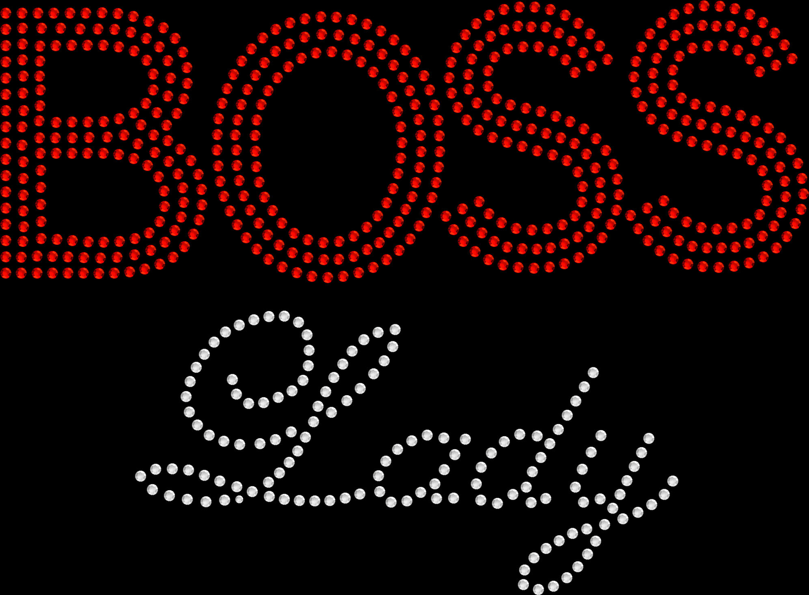 Rhinestone Bling Sparkle Iron On Transfer DIY Boss Lady Red White ...