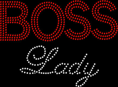 Rhinestone Bling Sparkle Iron On Transfer DIY Boss Lady Red White ...
