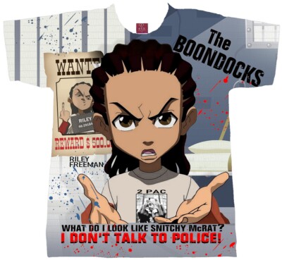 RILEY FREEMAN BOONDOCKS T-SHIRT. DO I LOOK LIKE A SNITCH, UNCLE RUCKUSS ...