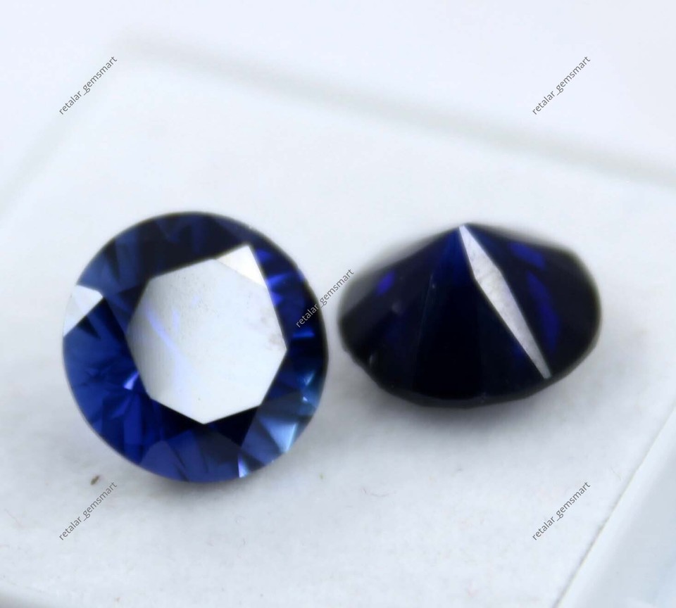 7 Ct Extremely Natural SAPPHIRE Blue ROUND Cut Gemstone CERTIFIED Loose ...