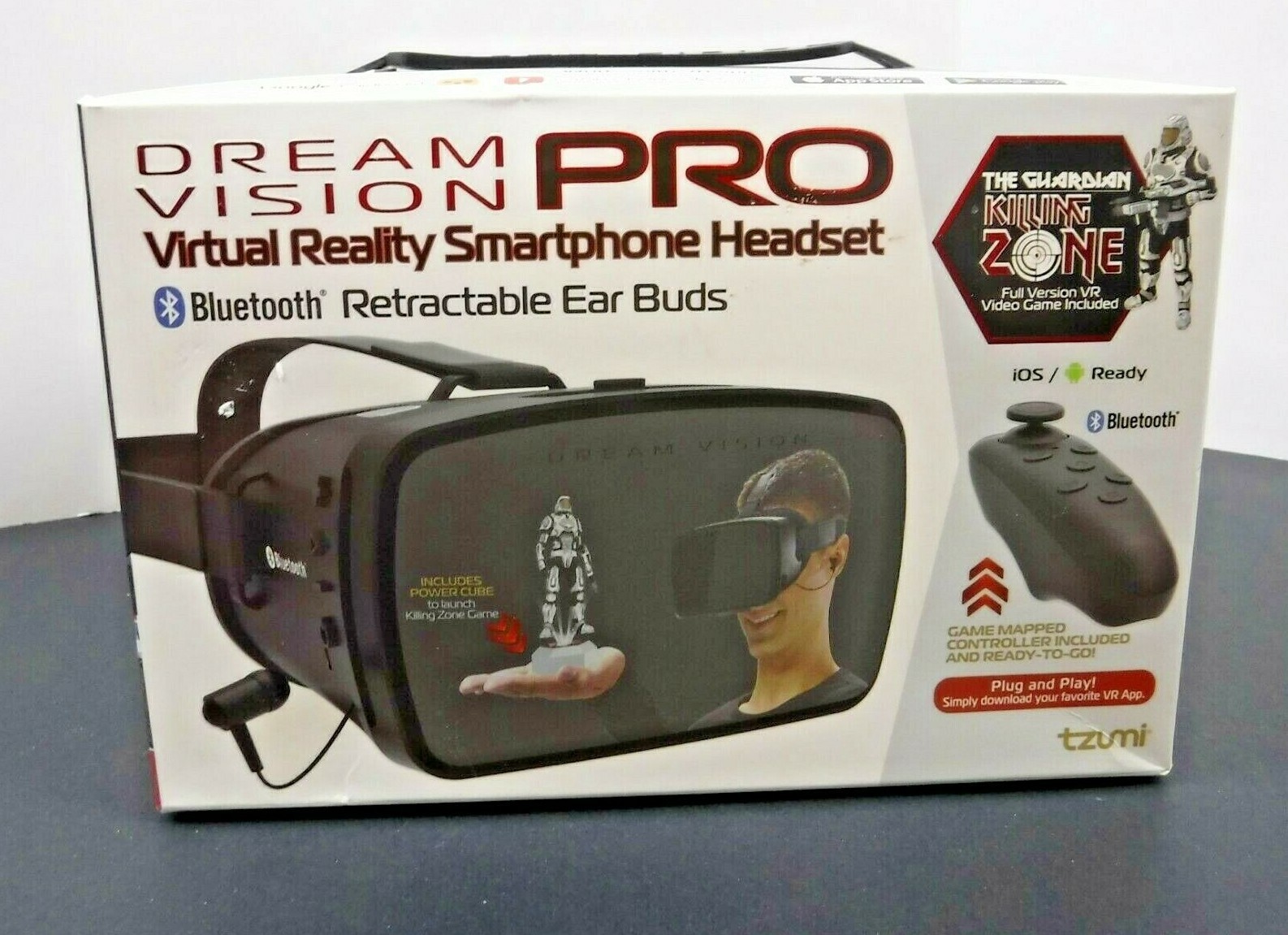 Tzumi Dream Vision Pro Virtual Smartphone Headset Bluetooth Retractable ...