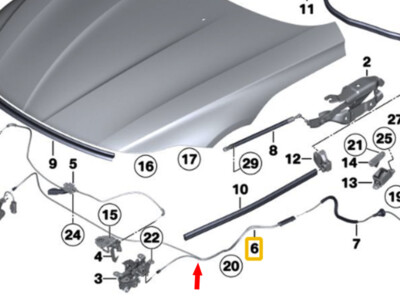 BMW Z4 E89 Roadster Bonnet Bowden Release Cable FGS (JS) | eBay