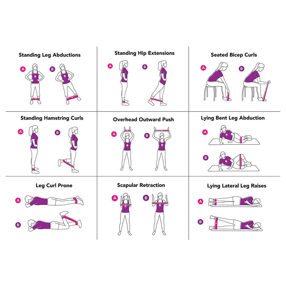 5 Feet Stretch Resistance Bands Exercise Pilates Yoga GYM Workout ...