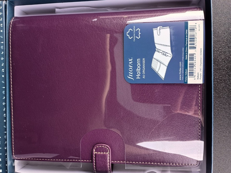 Filofax A5 Holborn Purple Organiser, Leather Planner - New/ Boxed With ...