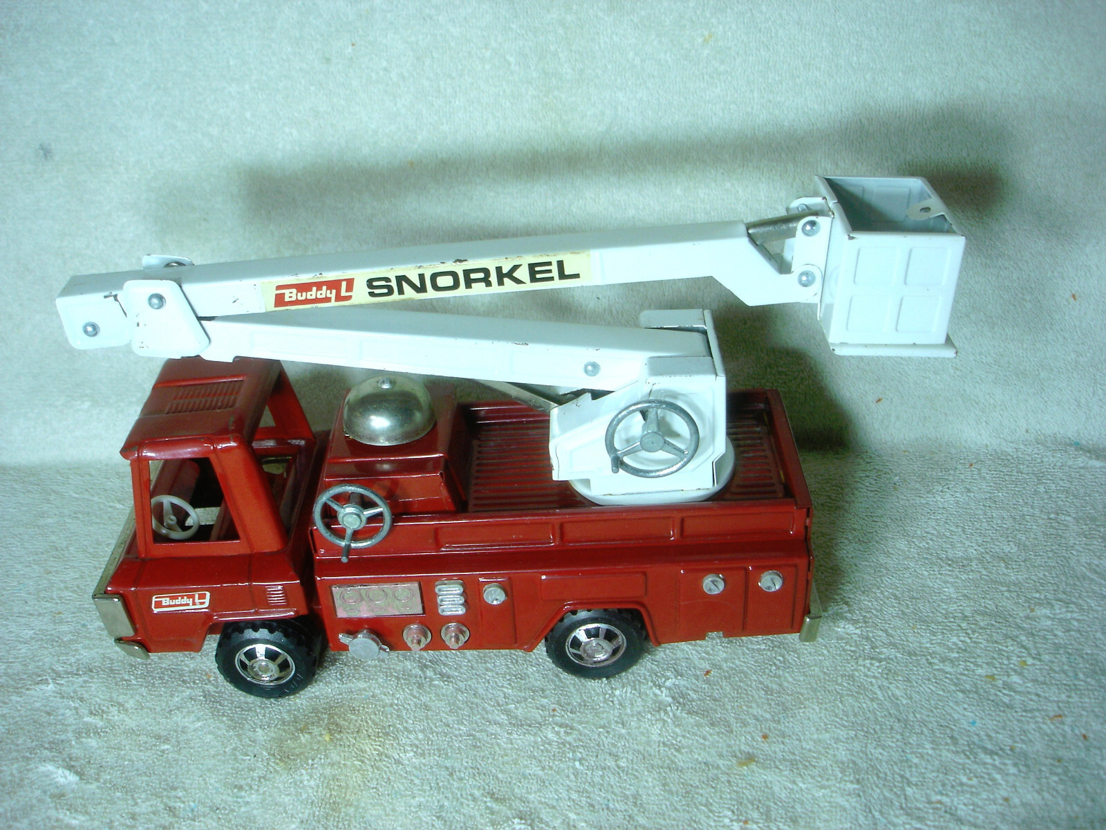VINTAGE BUDDY L SNORKEL FIRE TRUCK PRESSED STEEL TOY 12" L | eBay