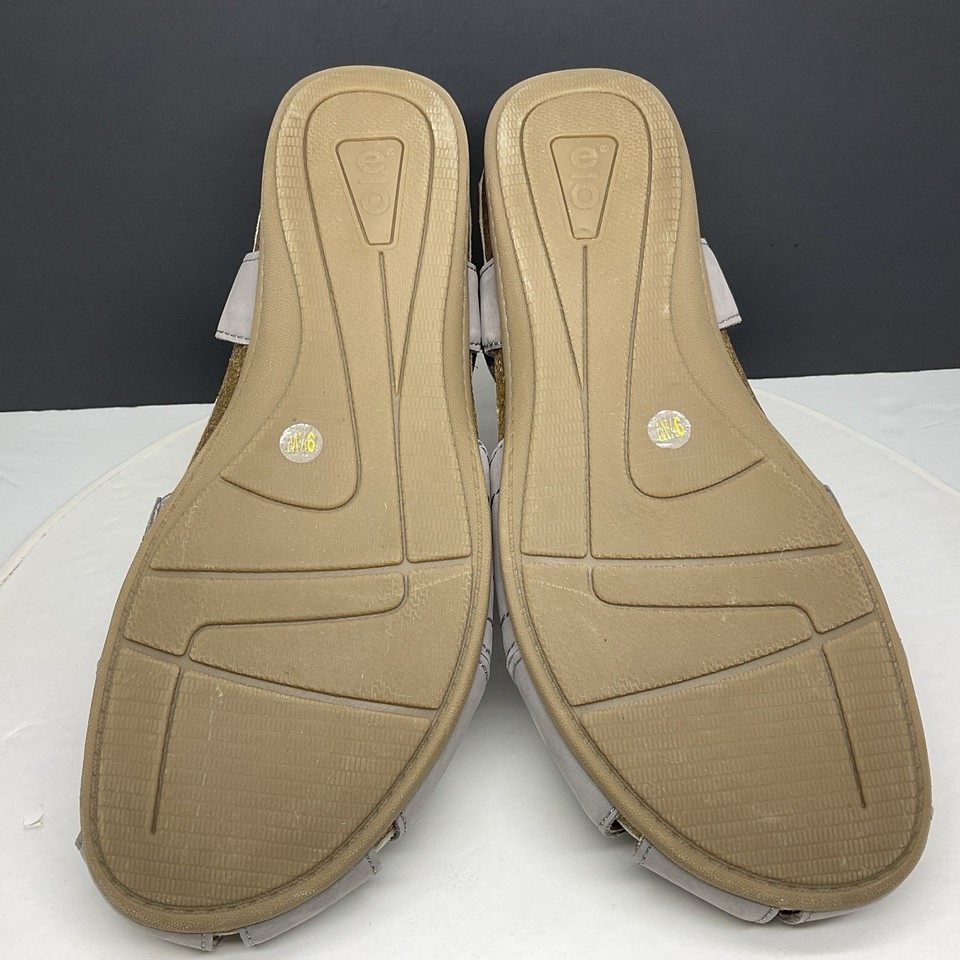 Earth Origins Birdine Sandals Womens 9.5W Gray Strappy Leather Closed ...