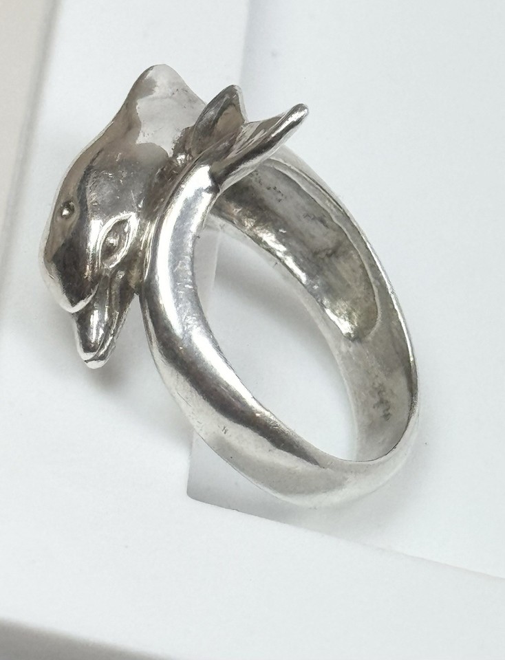 KBN Solid Sterling Silver Dolphin Ring Size 8 [5.5 Grams | eBay