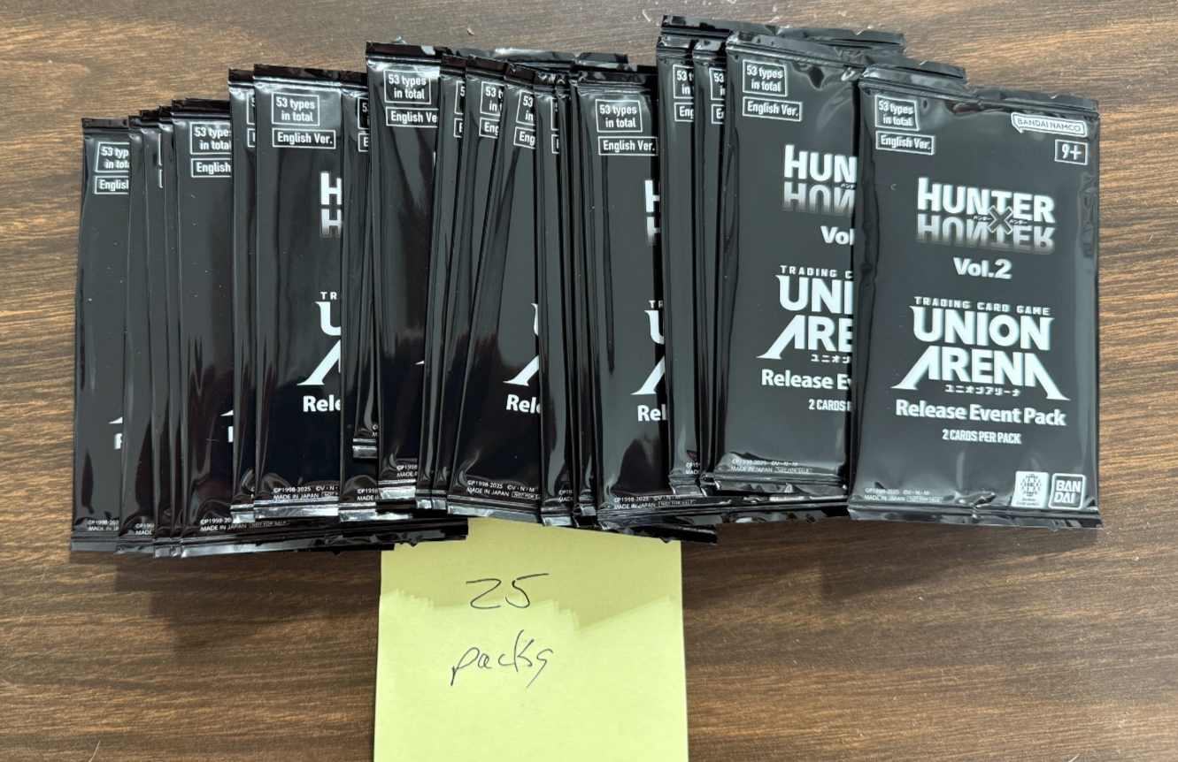 25 Packs lot of Union Arena TCG Hunter x Hunter Release Event English ...